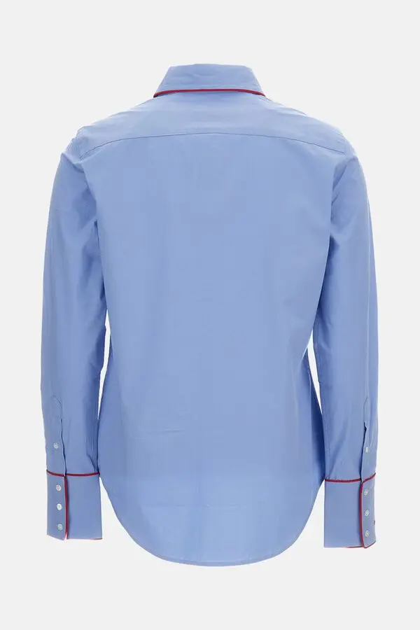 Polo Ralph Lauren Slim Fit Stretch Cotton Shirt With Contrast Piping