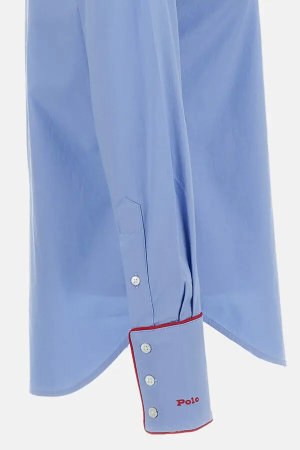 Polo Ralph Lauren Slim Fit Stretch Cotton Shirt With Contrast Piping