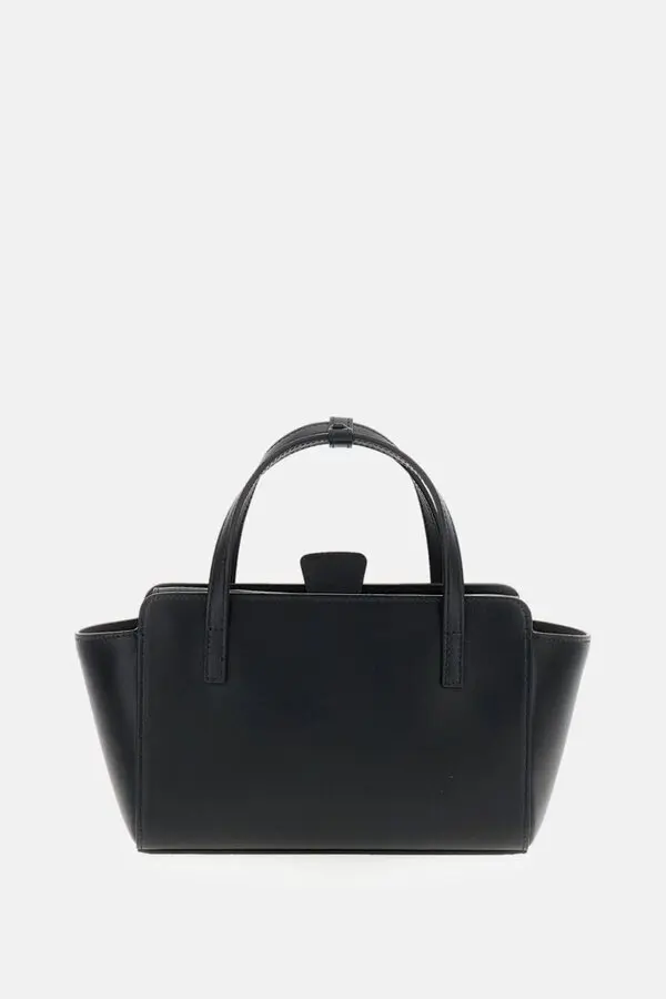 HIDESINS Leather Shoulder Bag With Flap - Nero