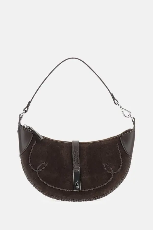 Polo Ralph Lauren Borsa Mini Shoulder Polo Id Western - Marrone