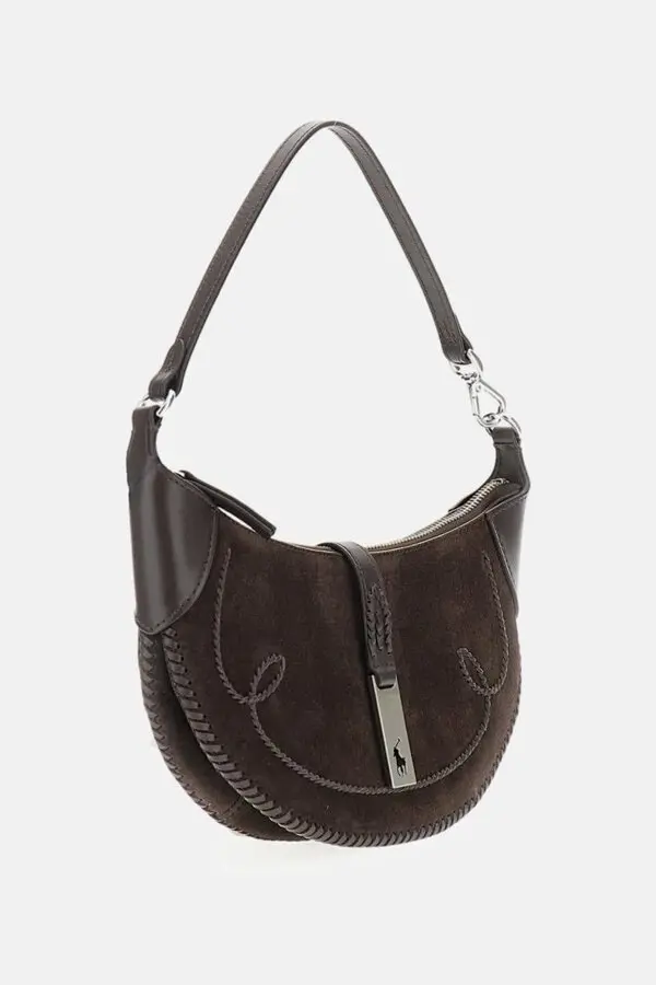 Polo Ralph Lauren Borsa Mini Shoulder Polo Id Western - Marrone