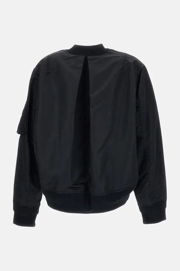 Sacai Knit And Nylon Twill Hybrid Cardigan