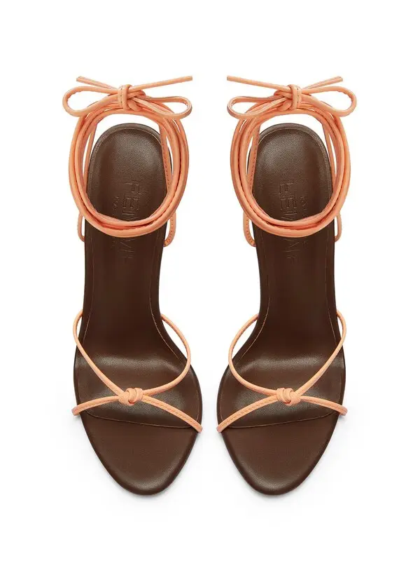 Femme La Athens Lace Up Stiletto Sandals - Brown