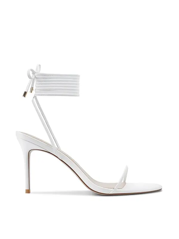 Femme La 3.0 Barely There Lace Up Heel - White