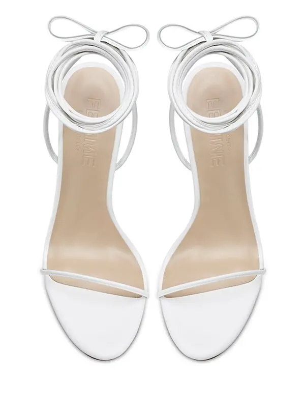Femme La 3.0 Barely There Lace Up Heel - White