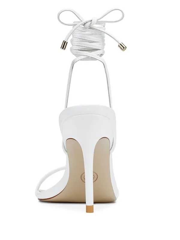 Femme La 3.0 Barely There Lace Up Heel - White