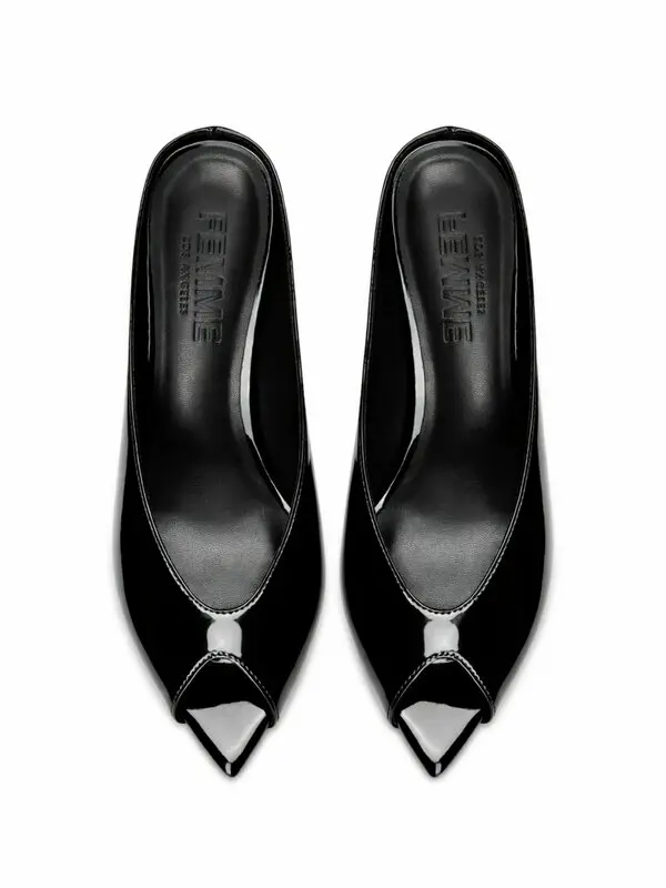 Femme La Xadé Sculptural Stiletto Slipper - Black