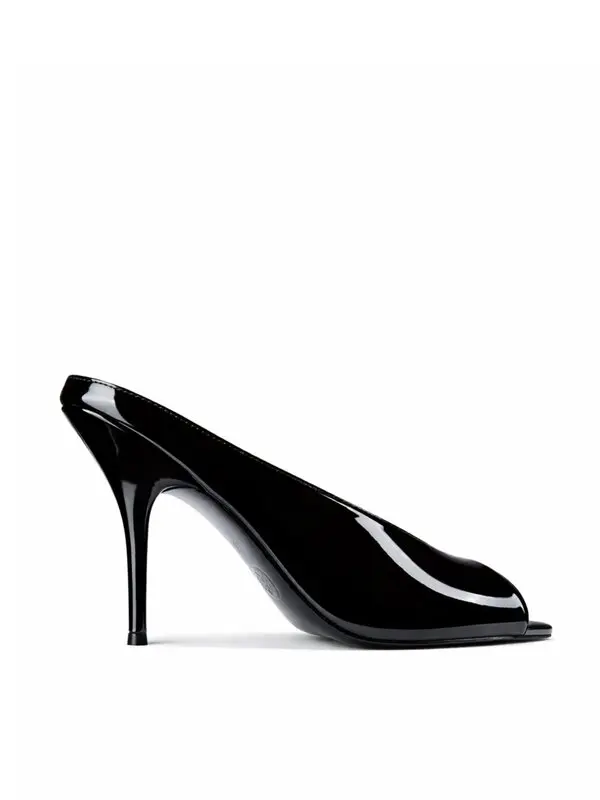Femme La Xadé Sculptural Stiletto Slipper - Black