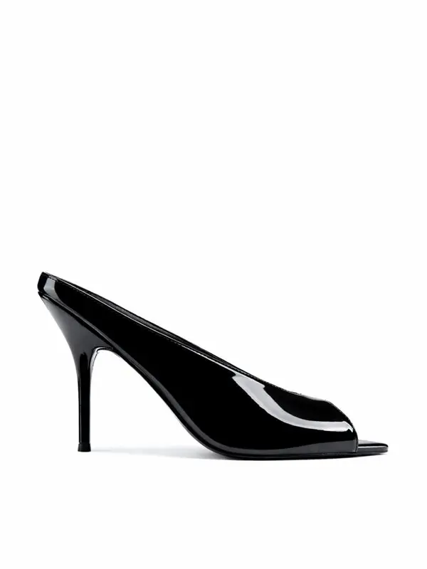Femme La Xadé Sculptural Stiletto Slipper - Black