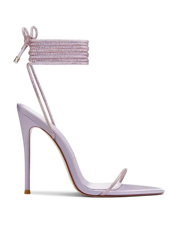 Femme La Luce Minimale Embellished Stiletto Heels - Gold