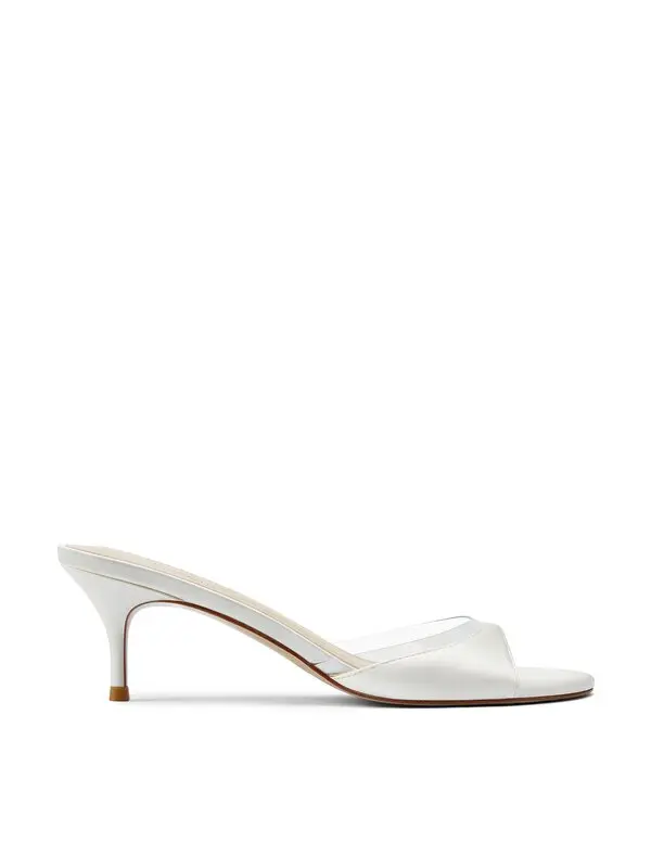 Femme La Capri Slipper Satin Stiletto Mule - White
