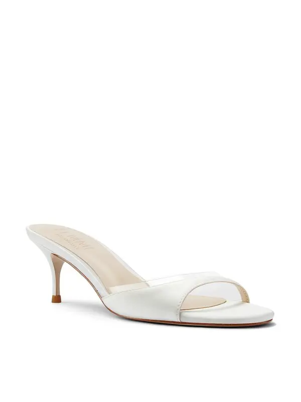 Femme La Capri Slipper Satin Stiletto Mule - White