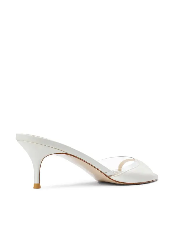 Femme La Capri Slipper Satin Stiletto Mule - White