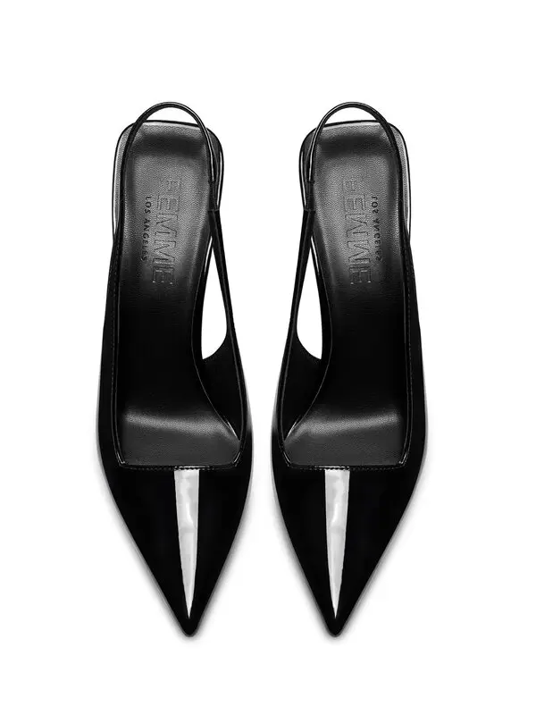 Femme La G63 Slingback Patent Stiletto Pumps