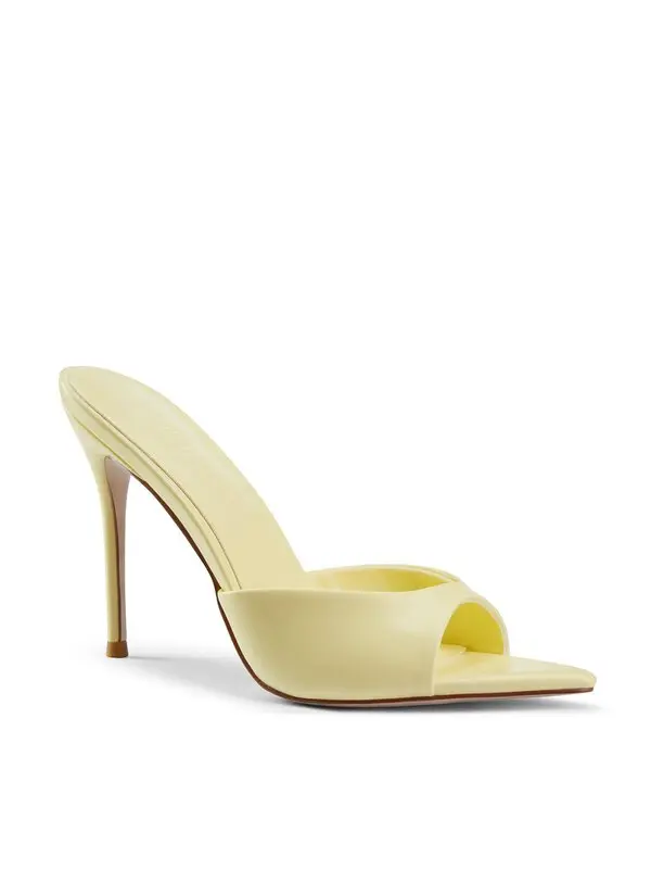 Femme La Bella Slipper Stiletto High Heel Open Pointed Toe Slip-on - Yellow