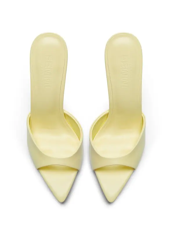 Femme La Bella Slipper Stiletto High Heel Open Pointed Toe Slip-on - Yellow