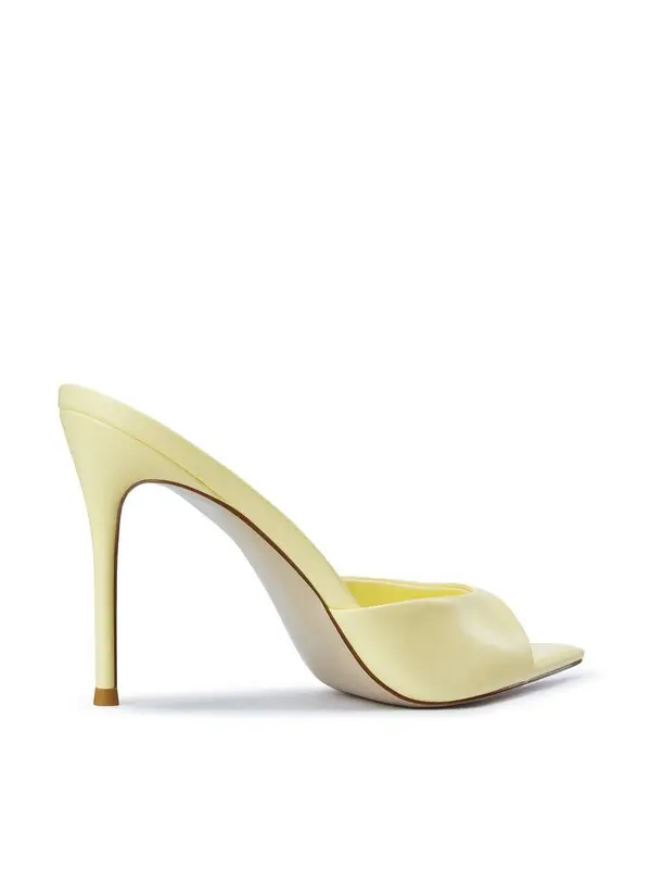Femme La Bella Slipper Stiletto High Heel Open Pointed Toe Slip-on - Yellow