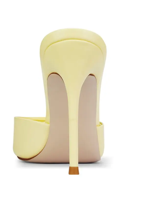 Femme La Bella Slipper Stiletto High Heel Open Pointed Toe Slip-on - Yellow
