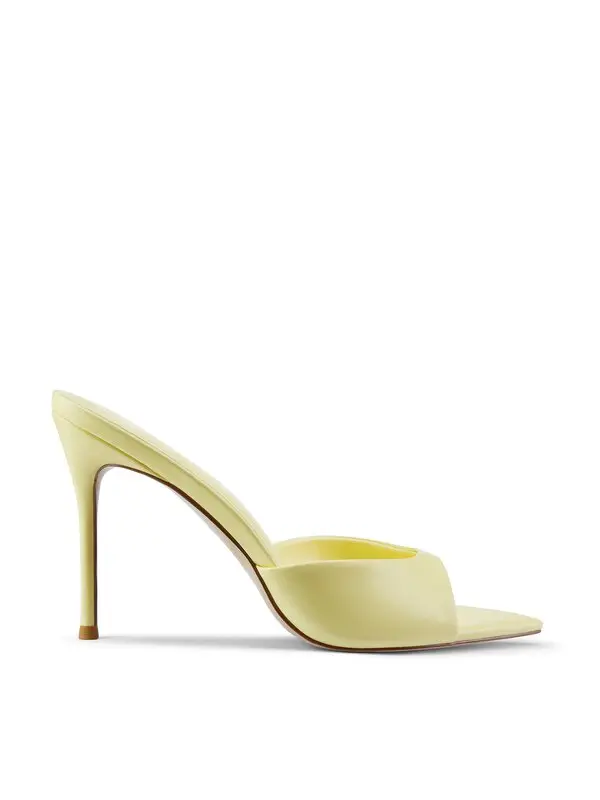 Femme La Bella Slipper Stiletto High Heel Open Pointed Toe Slip-on - Yellow