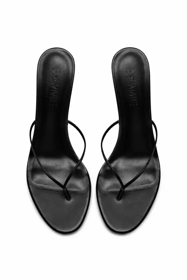 Femme La Osaka Slipper With Metal Plated Stiletto Heel