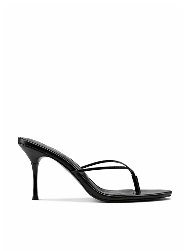 Femme La Osaka Slipper With Metal Plated Stiletto Heel - Black