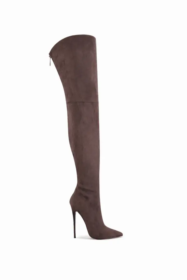 Femme La The Scorpio Thigh High Boot Suede - Brown