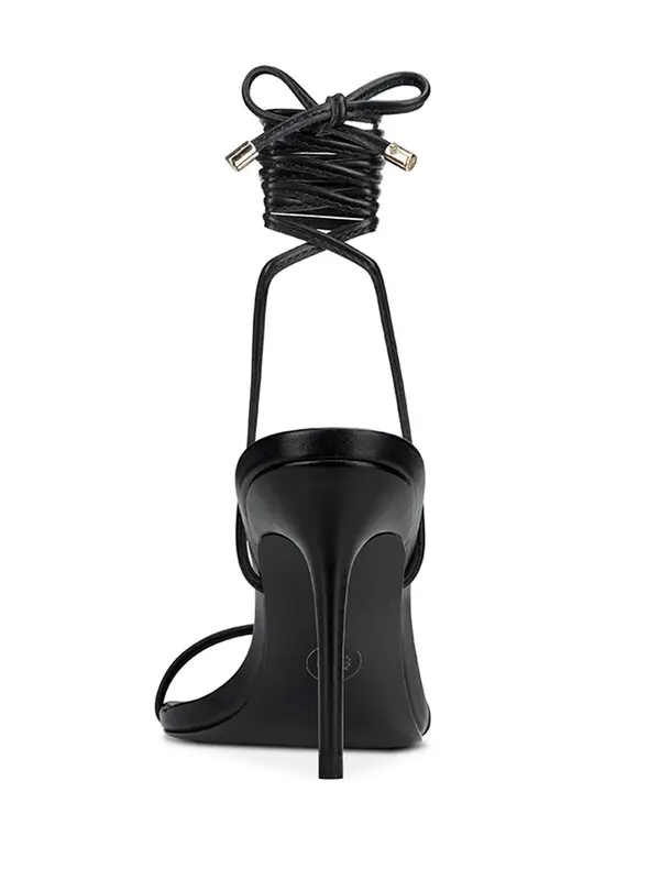 Femme La Lace Up Strappy High Heel Sandals - Black