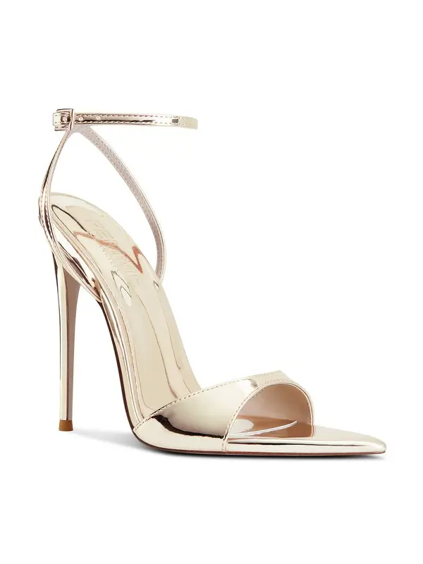 Femme La Gg Heel Mirrored Stiletto Sandals - Gold