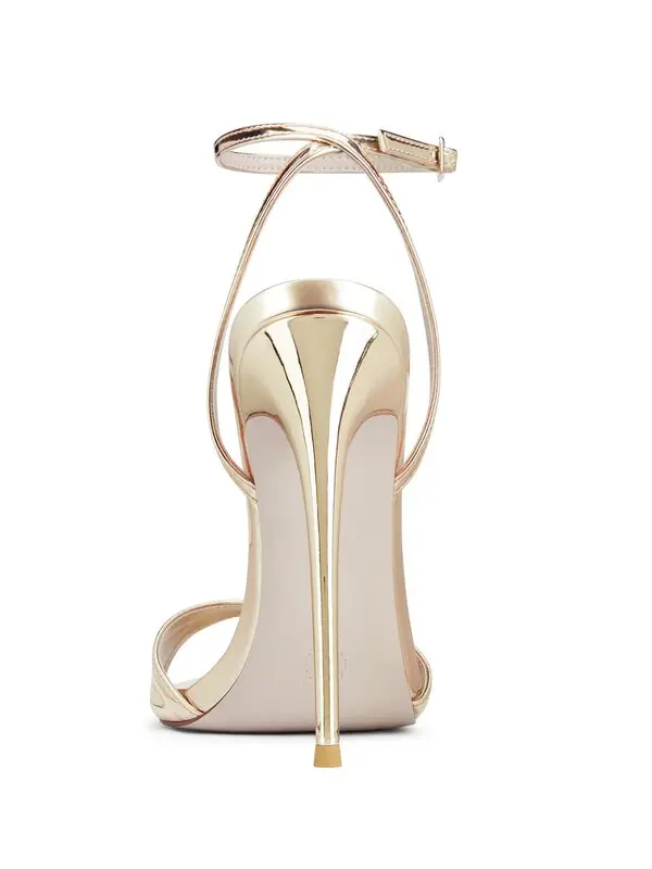 Femme La Gg Heel Mirrored Stiletto Sandals - Gold
