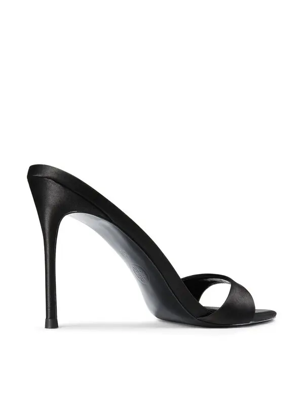 Femme La Kaia 100 Slipper In Satin - Black