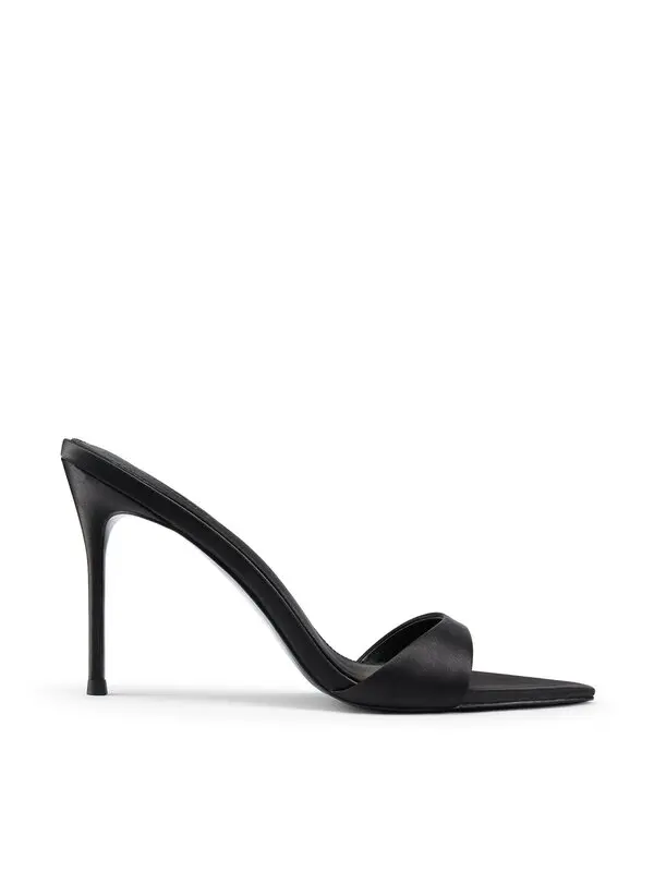 Femme La Kaia 100 Slipper In Satin - Black