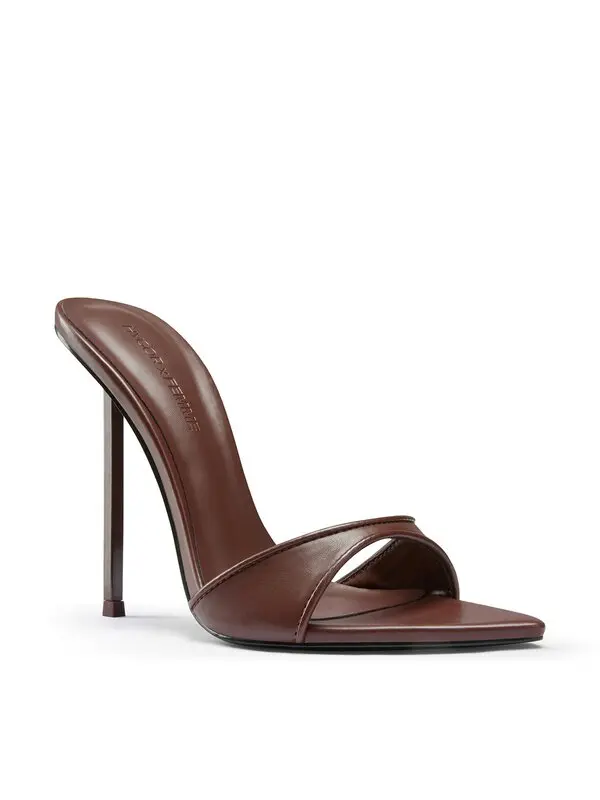 Femme La Whiskey Slipper Open Toe Stiletto Heel - Brown