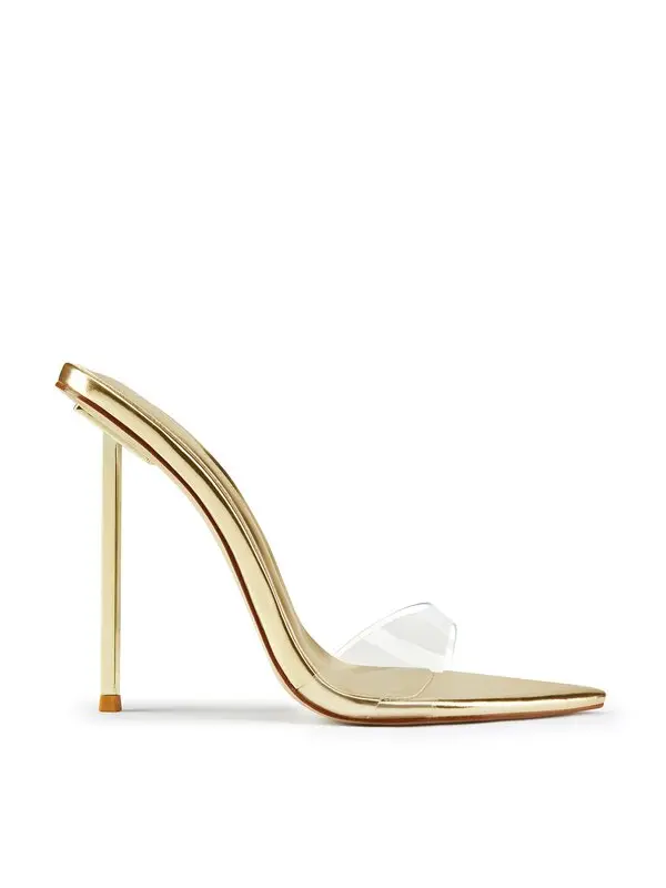 Femme La Whiskey Slipper Stiletto Sandals - Gold