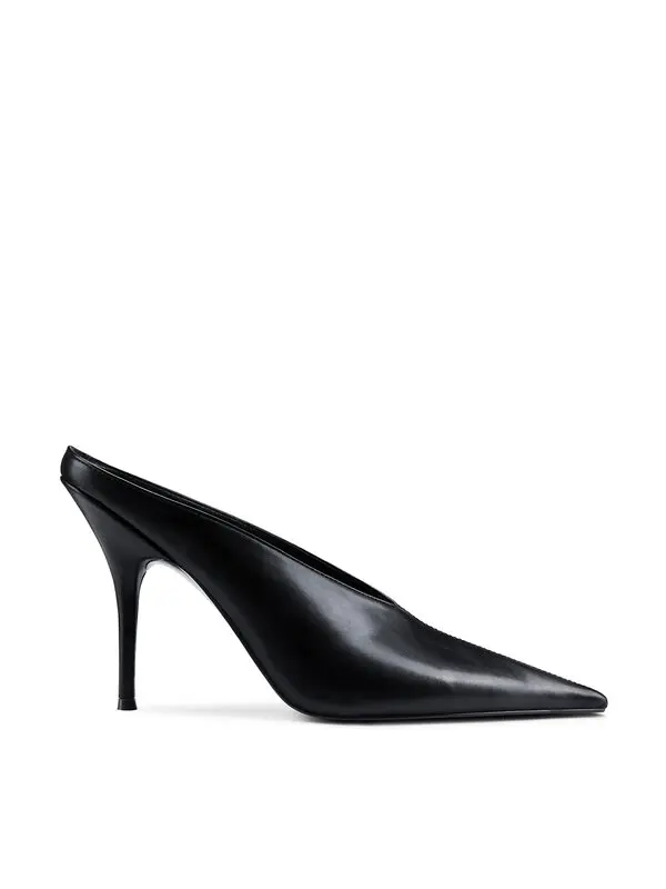 Femme La Xaden Mule Sculptural Stiletto Heel - Black