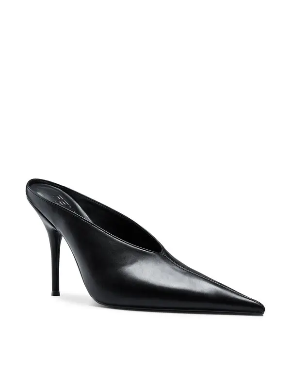 Femme La Xaden Mule Sculptural Stiletto Heel - Black