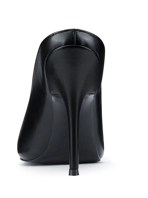 Femme La Xaden Mule Sculptural Stiletto Heel - Black