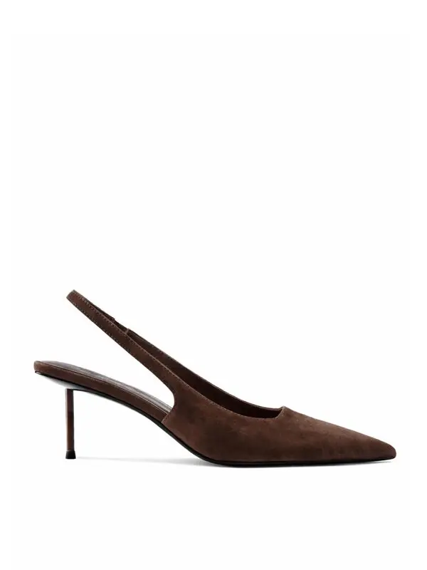 Femme La G55 Slingback Suede Kitten Heel - Brown