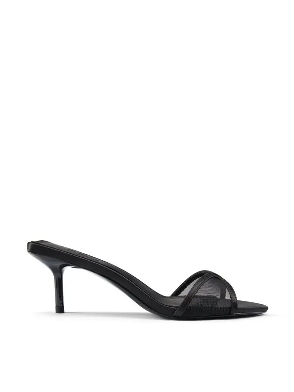 Femme La Monaco Open-toe Stiletto Slipper - Black