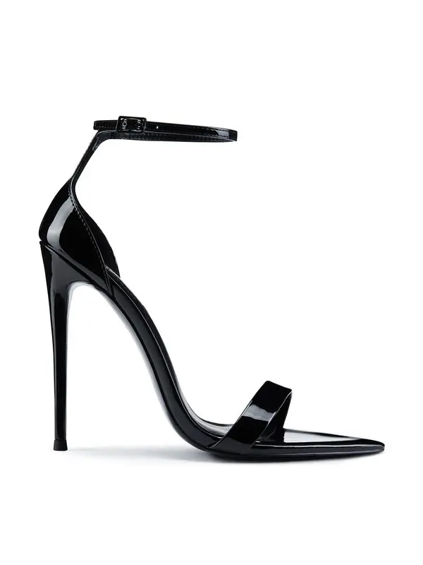 Femme La Amiri Noir Patent Stiletto Sandals