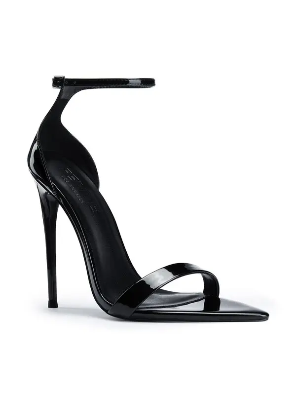 Femme La Amiri Noir Patent Stiletto Sandals