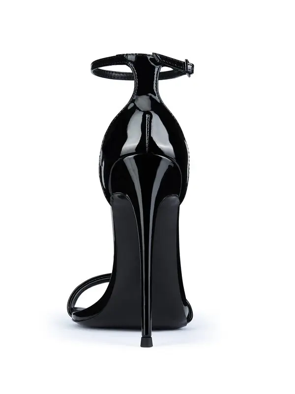 Femme La Amiri Noir Patent Stiletto Sandals