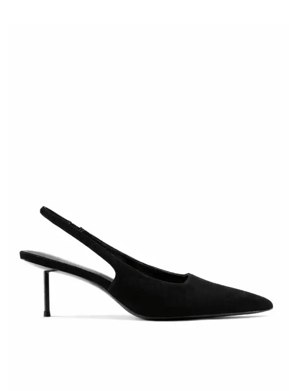 Femme La G55 Slingback Suede Kitten Heel Pointed Toe - Black