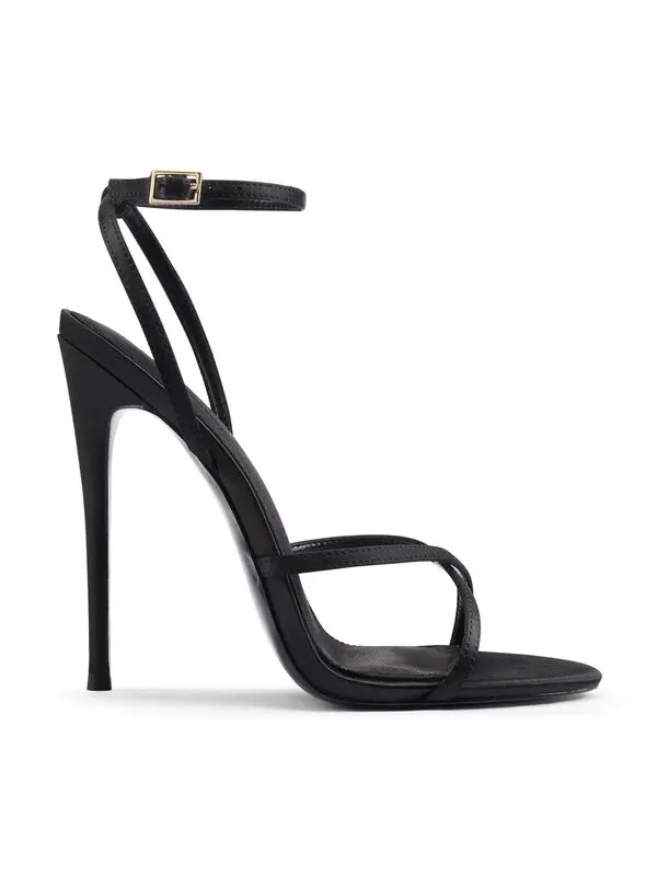 Femme La Ale Sandal Satin Stiletto Heel - Black