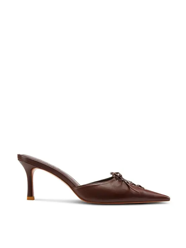 Femme La Louis Slipper With Kitten Heel - Brown