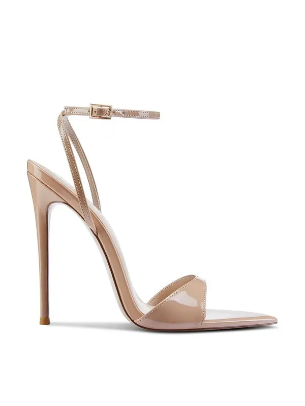 Femme La Gg Heel Patent Stiletto Sandals - Nude