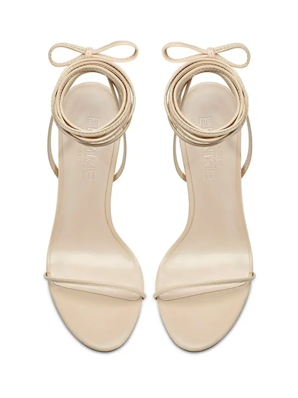 Femme La 3.0 Barely There Lace Up Heel - Nude