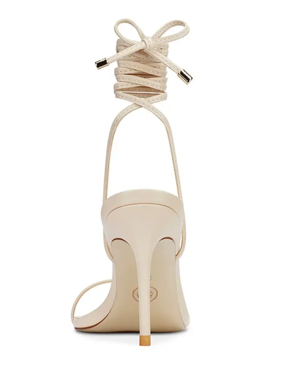 Femme La 3.0 Barely There Lace Up Heel - Nude