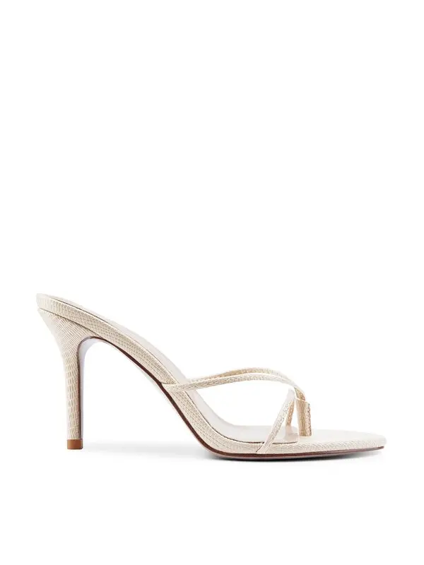 Femme La Sicilian Slipper With Kitten Heel - White
