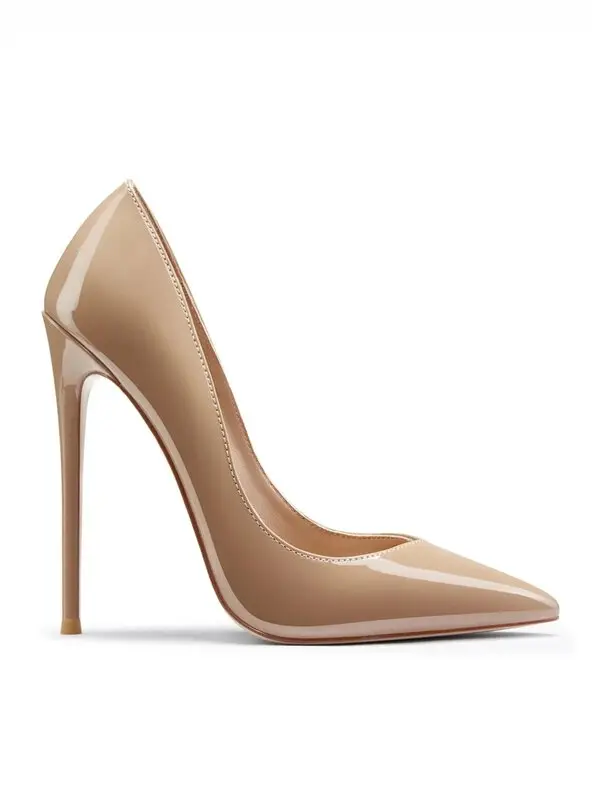 Femme La Rum Pump Stiletto Heel Patent Vegan Leather Pumps - Nude