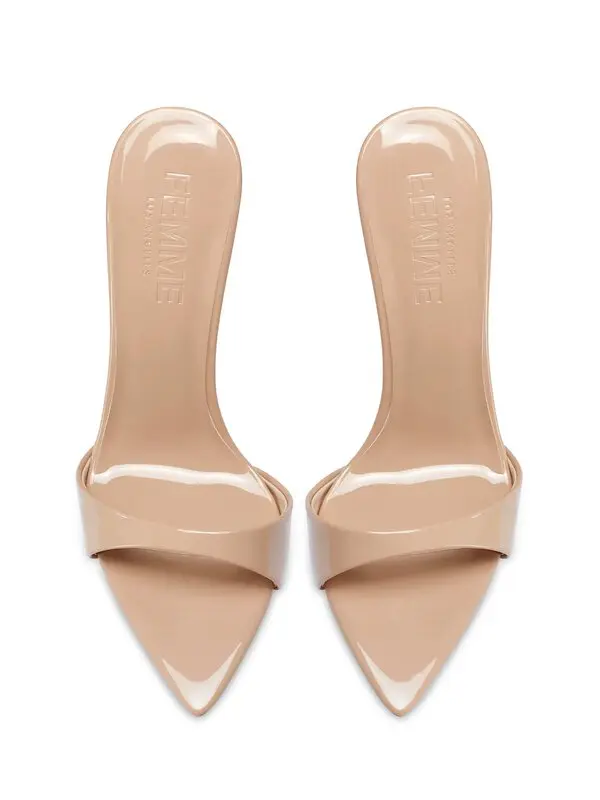 Femme La Slipper Stiletto Heel Sandals - Nude